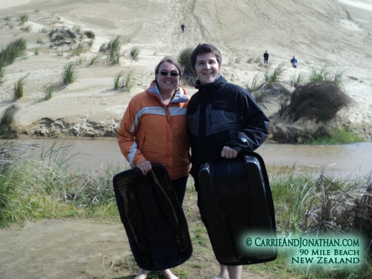 Sand sledding on 90 Mile Beach - Travel the world